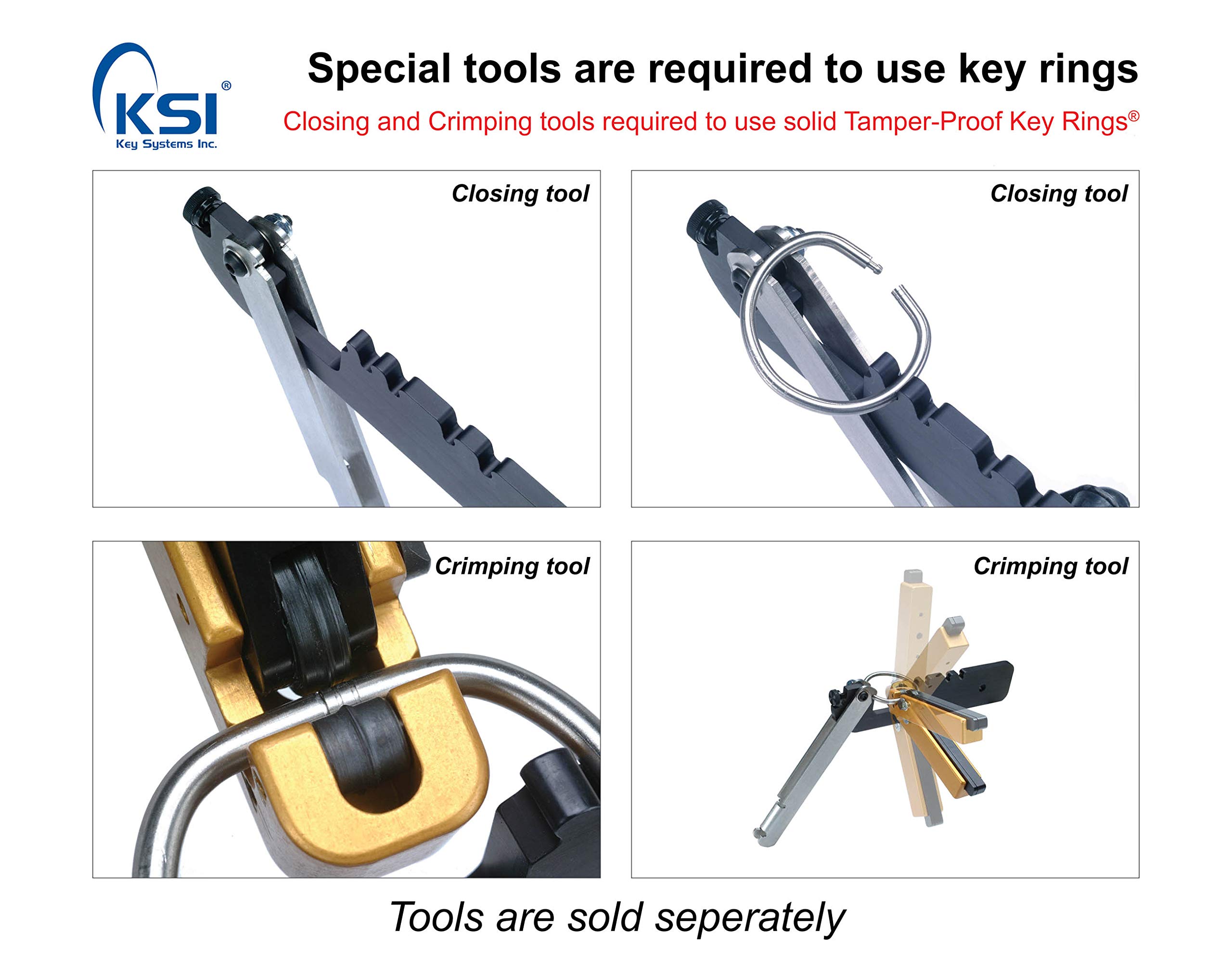 Key Systems - 279 Tamper Proof Key Ring 1 Dia. (3 cm) 10 Pack, Silver