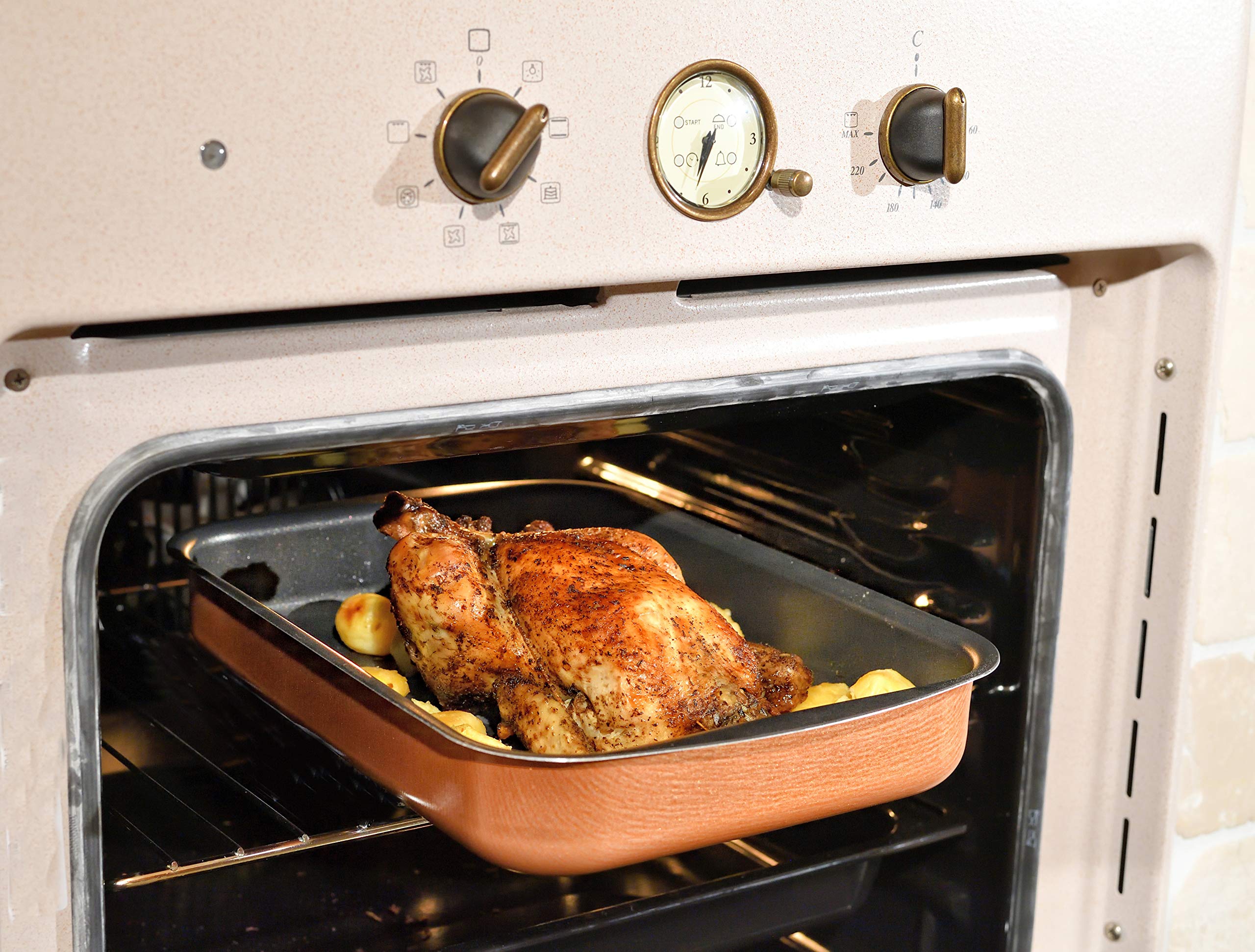 RAVELLI Italia Linea 20 Non Stick Roasting Pan 9 X 13 inches