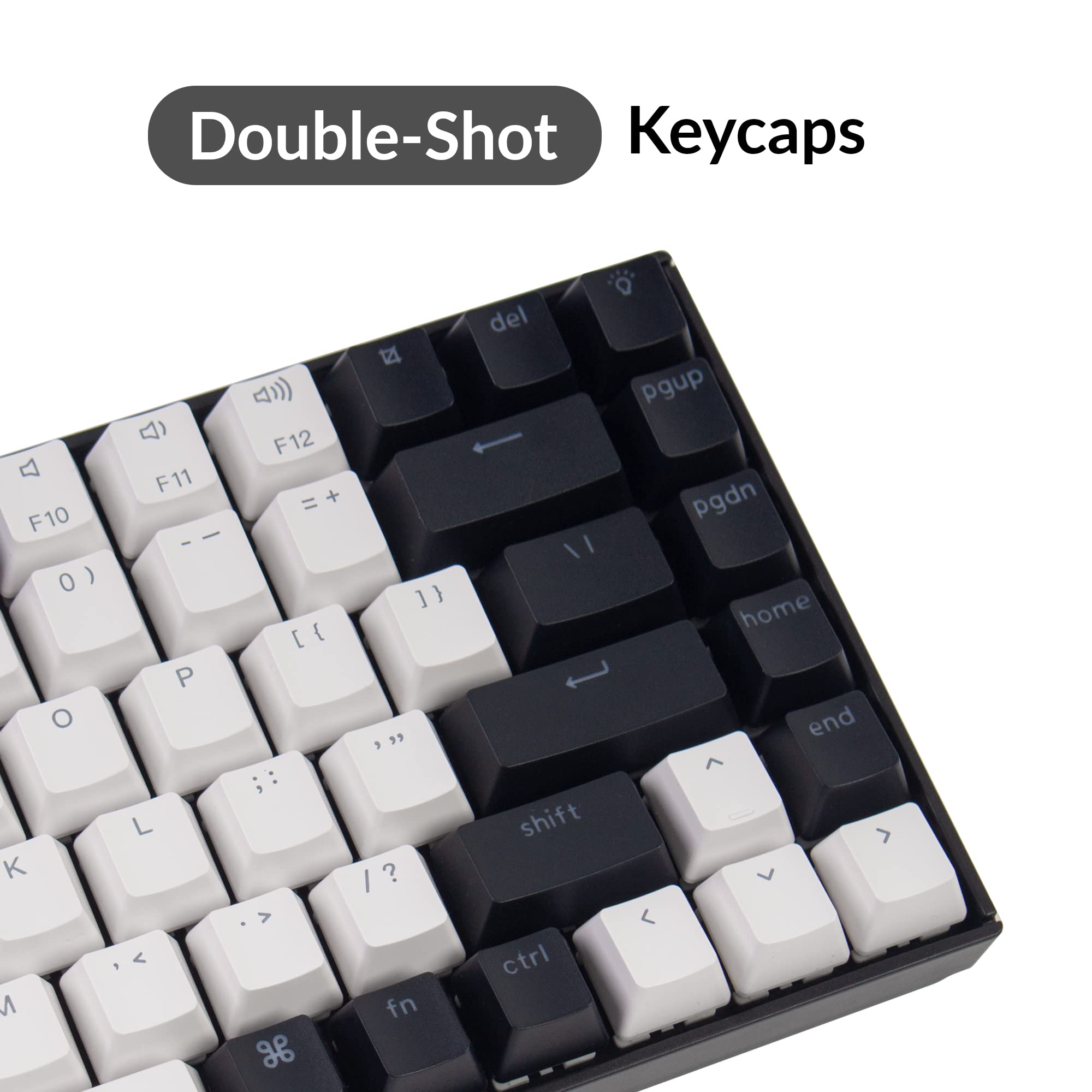 Keychron K2 75% Layout Hot-swappable Bluetooth Wireless/USB Wired Mechanical Keyboard with Gateron G Pro Red Switch/Double-Shot Keycaps/RGB Backlit 84 Keys Computer Keyboad for Mac Windows Version 2