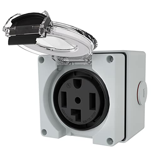 STARELO 30Amp Power Outlet Box,NEMA 14-30R Receptacle 125/250Volt,Outdoor dustproof and Weatherproof for RVs, Electric Vehicles, generators, Welding Machines, etc.ETL Listed.(NEMA 14-30R Box)