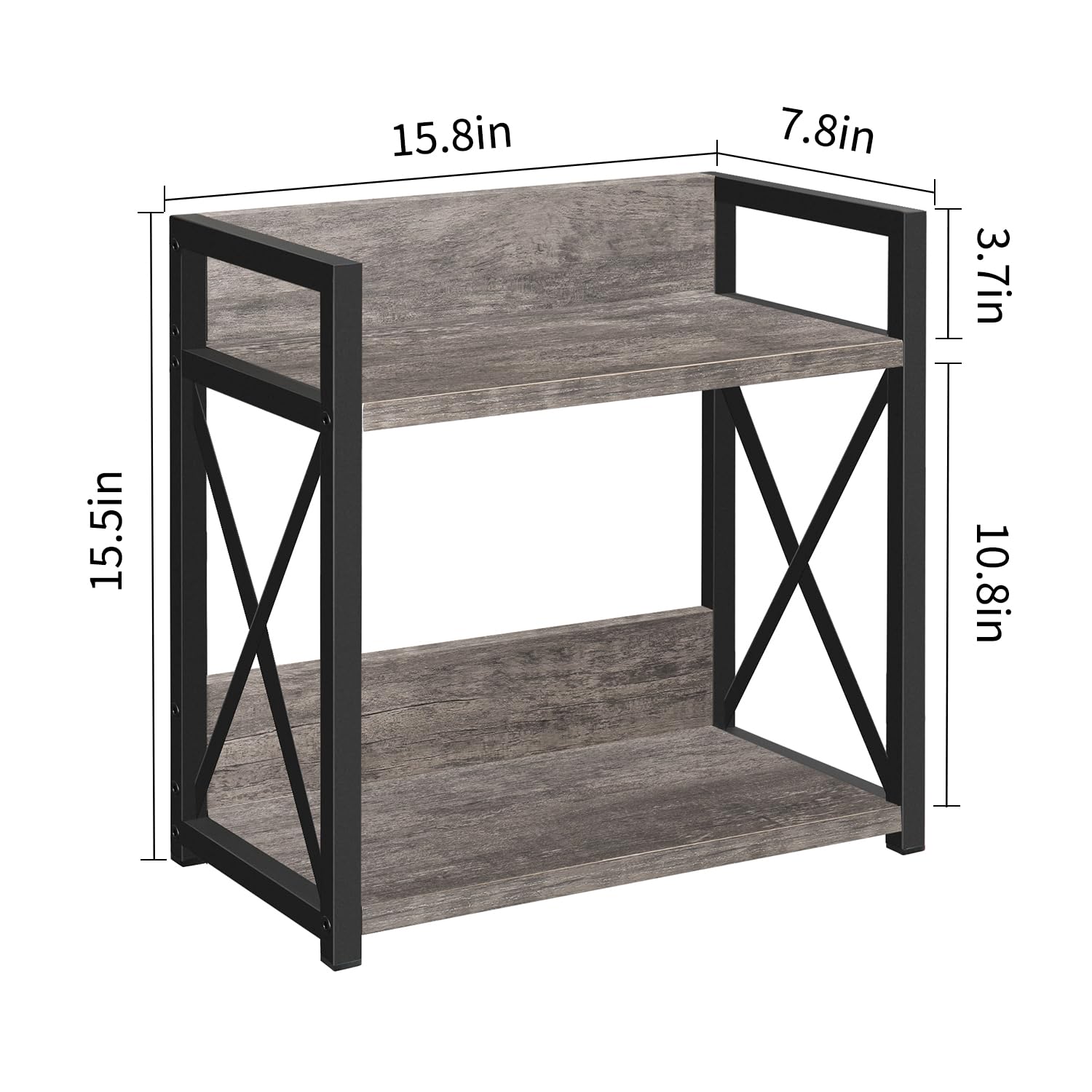YINMIT Coffee Bar Accessories Organizer, Spice Rack Organizer, Wooden Kitchen Counter Shelf, 2 Tier Coffee Organizer Station for Countertop, Coffee Condiment Rack for Mugs, Cups, Cream, Syrup (Large)