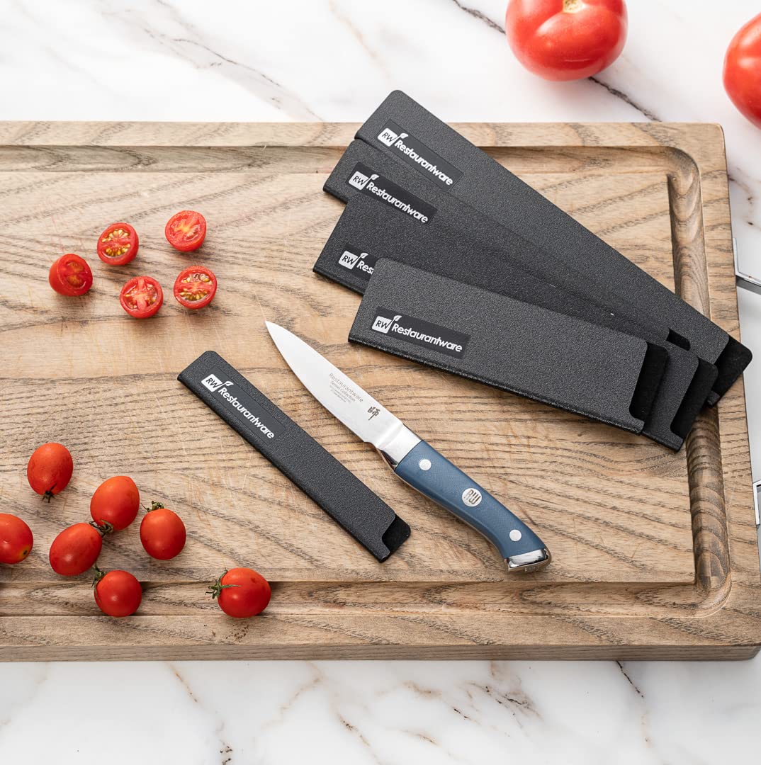 Restaurantware Sensei 6 x 1 Inch Knife Sleeve, 1 BPA-Free Knife Protector - Fits Steak Knife, Felt Lining, Black Plastic Knife Blade Guard, Durable, Cut-Proof