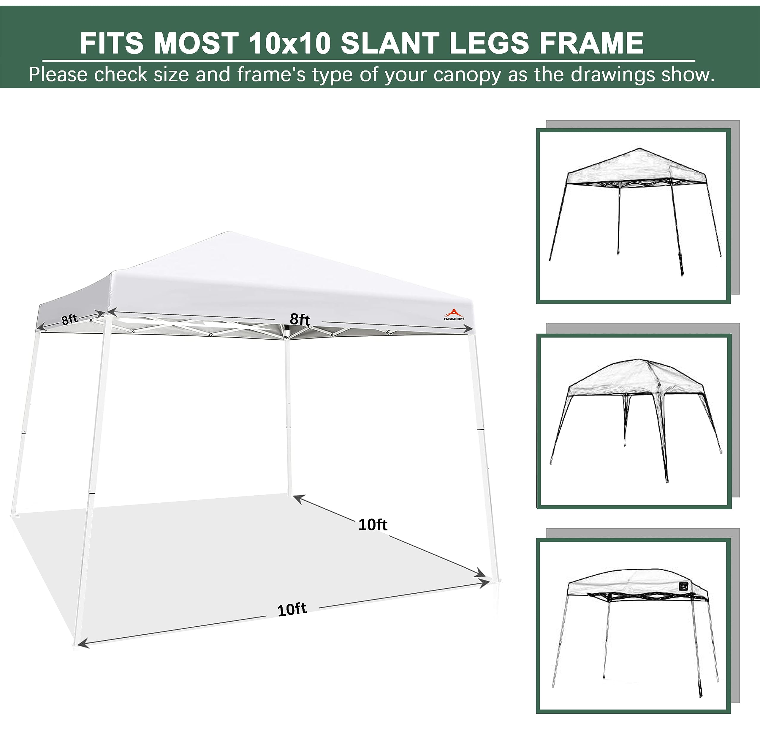 JANCANOPY SunWall for 10x10 Slant Leg Pop Up Canopy, 3 Pack Sidewalls Only (Blue)