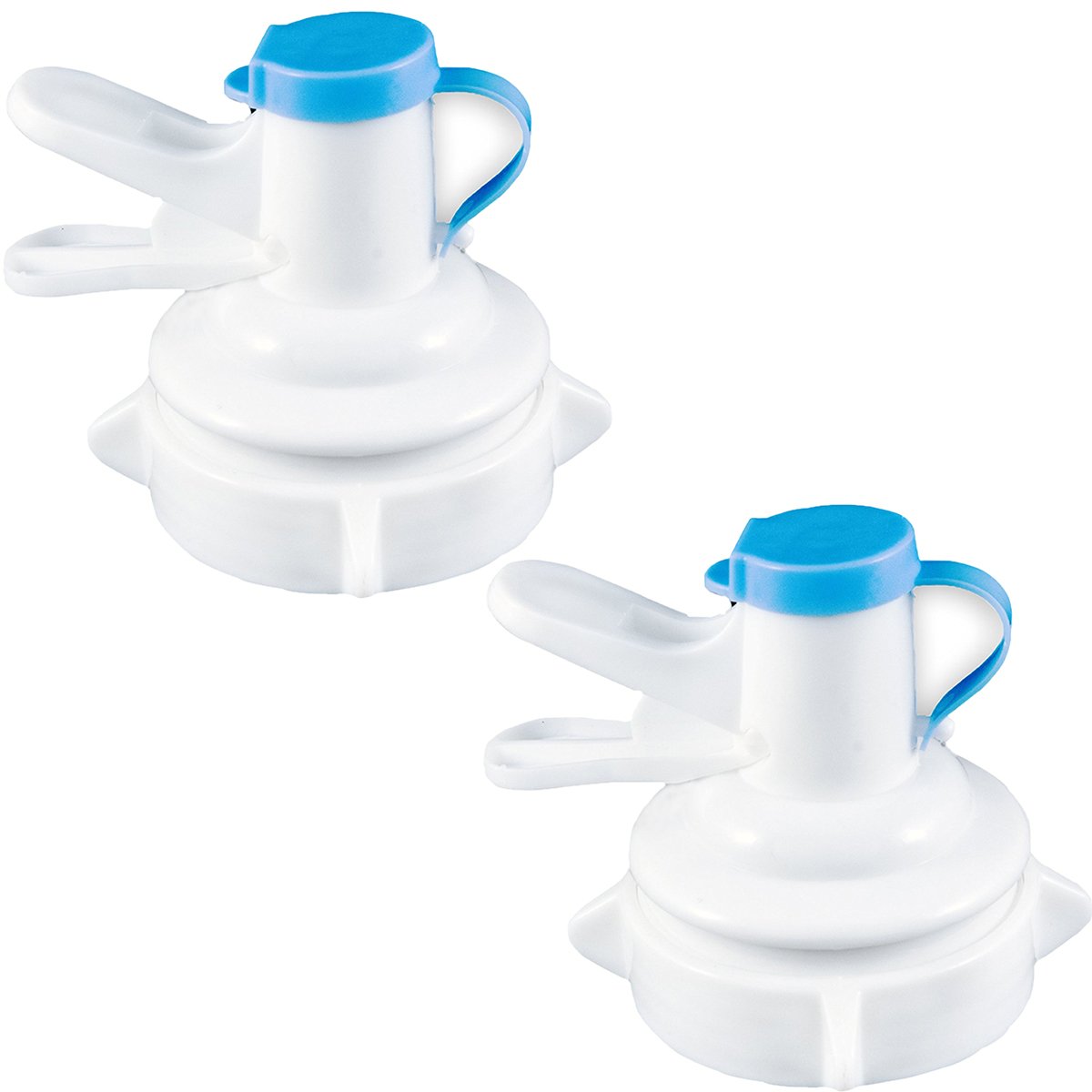 Water Dispenser Valve for 55mm Crown Top Drinking Bottle, Reusable Water Jug Cap Plastic Spigot Faucet, Includes Lid Dirt Protector- 2 Pcs (Not for Threaded Crown Tops)
