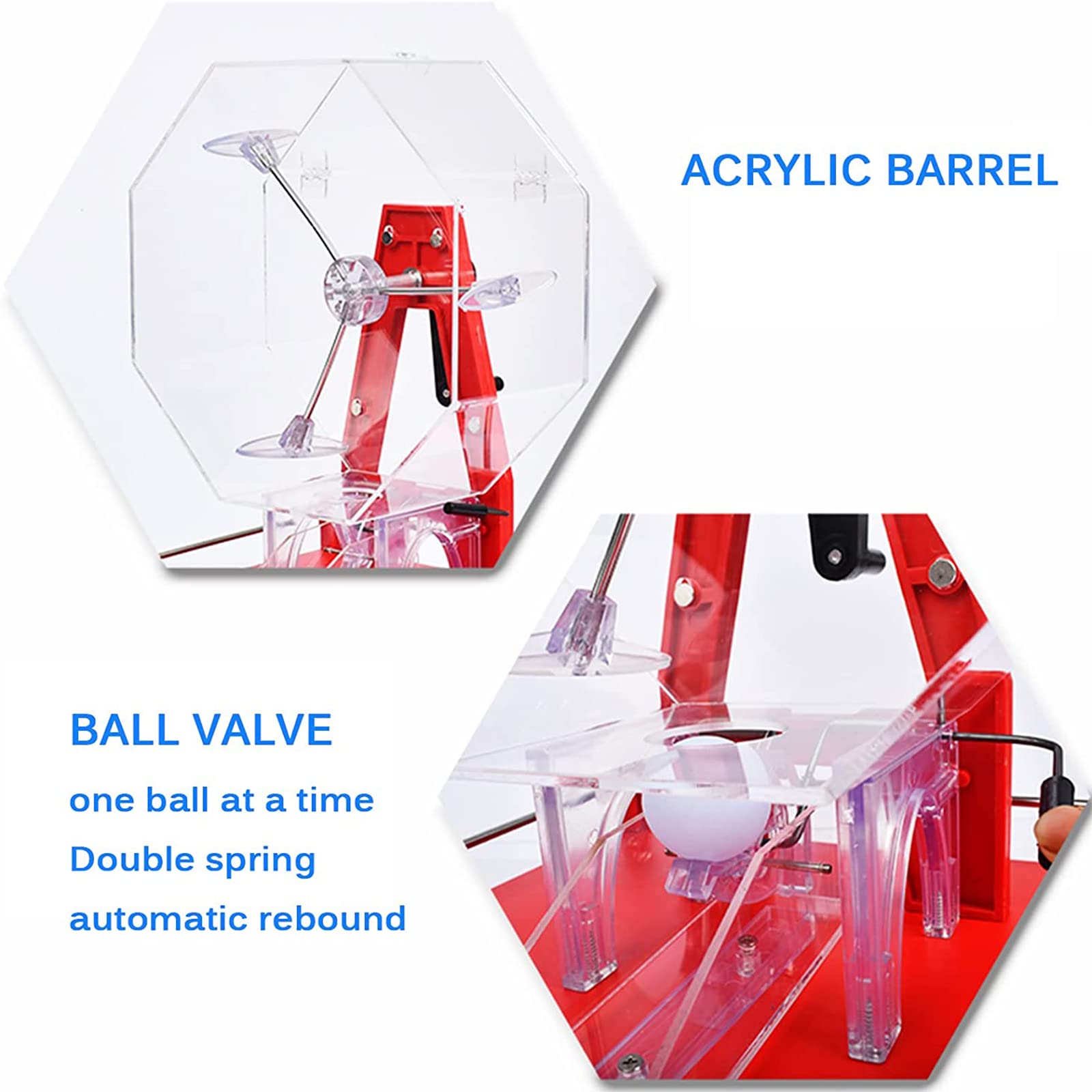 Professional Bingo Game Set, Manual Lottery Shaker Selector, Including Acrylic Bingo Cage, 1.6-Inch Ping Pong Style Bingo Balls-50 Pcs, Ideal for Large Groups, Parties