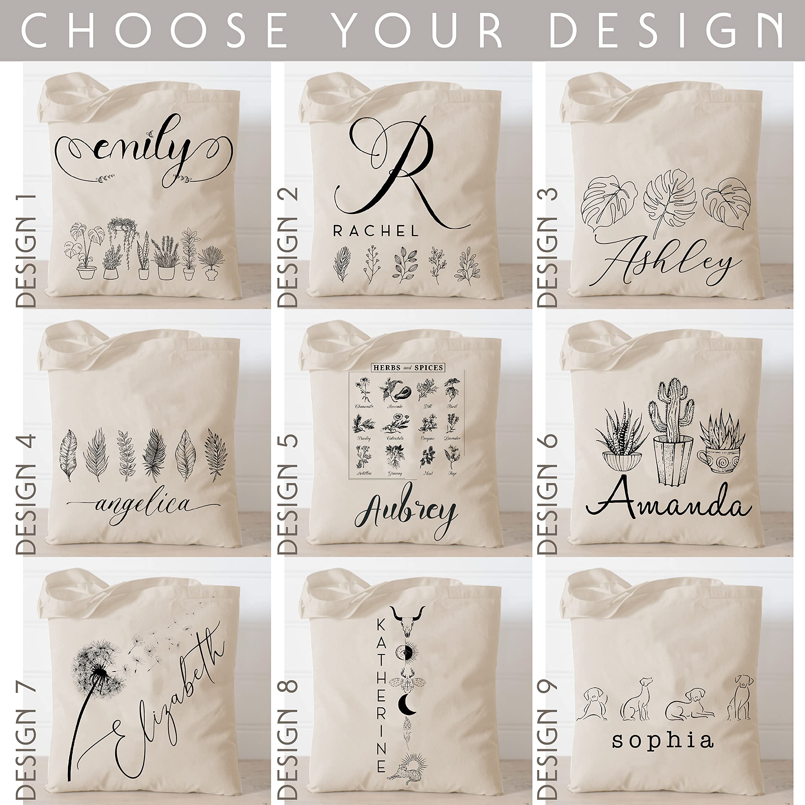 People People Personalized Minimalist Tote Bag for Women w/Name - 9 Design Options Customized Minimal Canvas Reusable Totes Bags Custom Modern Art Shoulder Minimalistic Christmas Gift C1, Beige