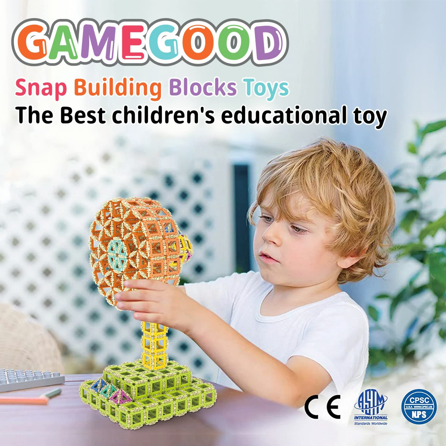 Suitable Preschool Kids Splice Snap Building Blocks STEM Toys, Interlocking Plastic Connect Blocks Learning by Playing Games for Toddlers Kids Creative Preschool Educational Toys (850Pcs)