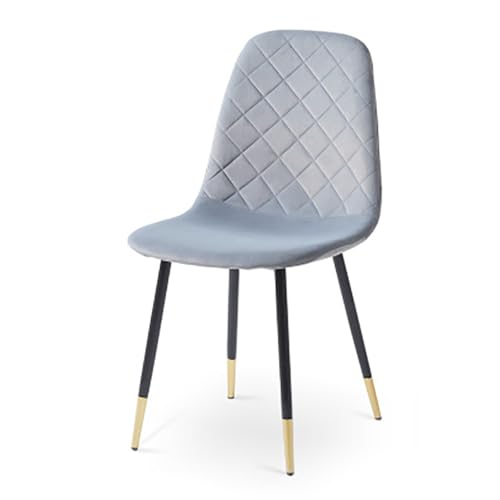 Jinsi Nan] Dining Chairs Set of 4, Velvet upholstered Chairs with Black Golden Metal Legs, Armless Accent, Modern Dining Chairs for Kitchen Dining Room, Living Room (Grey)
