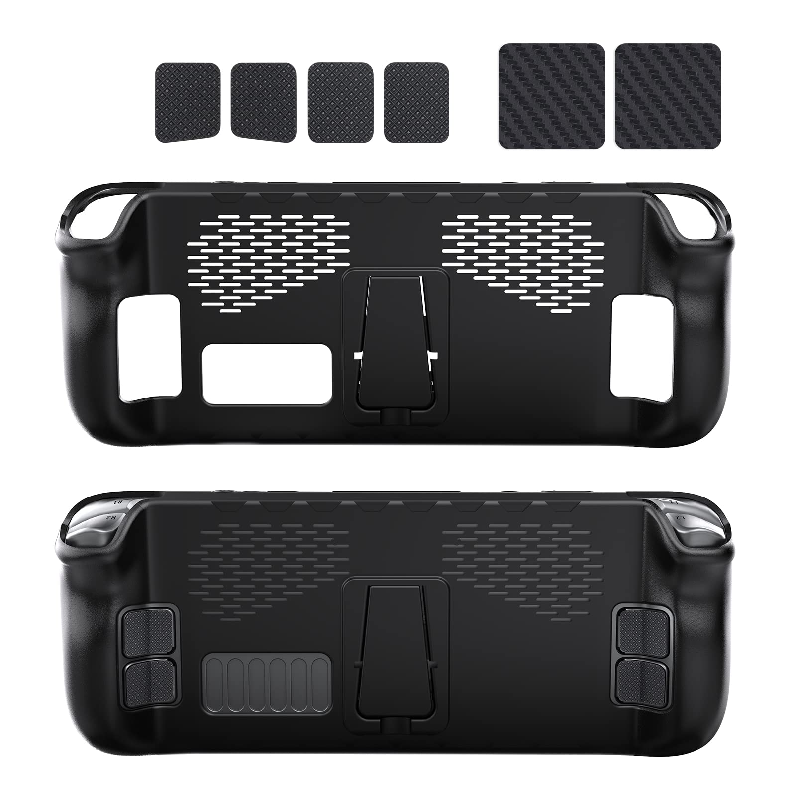 Protective Case for Steam Deck TPU Cover Protector with Built-in Kickstand Protective Cover Case Compatible with Vavle Steam Deck Shock-Absorption Non-Slip and Anti-Scratch Design