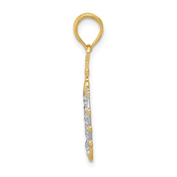 IceCarats 14K Yellow Gold Royal Princess Crown Necklace Charm Pendant 27mm x 20mm Only