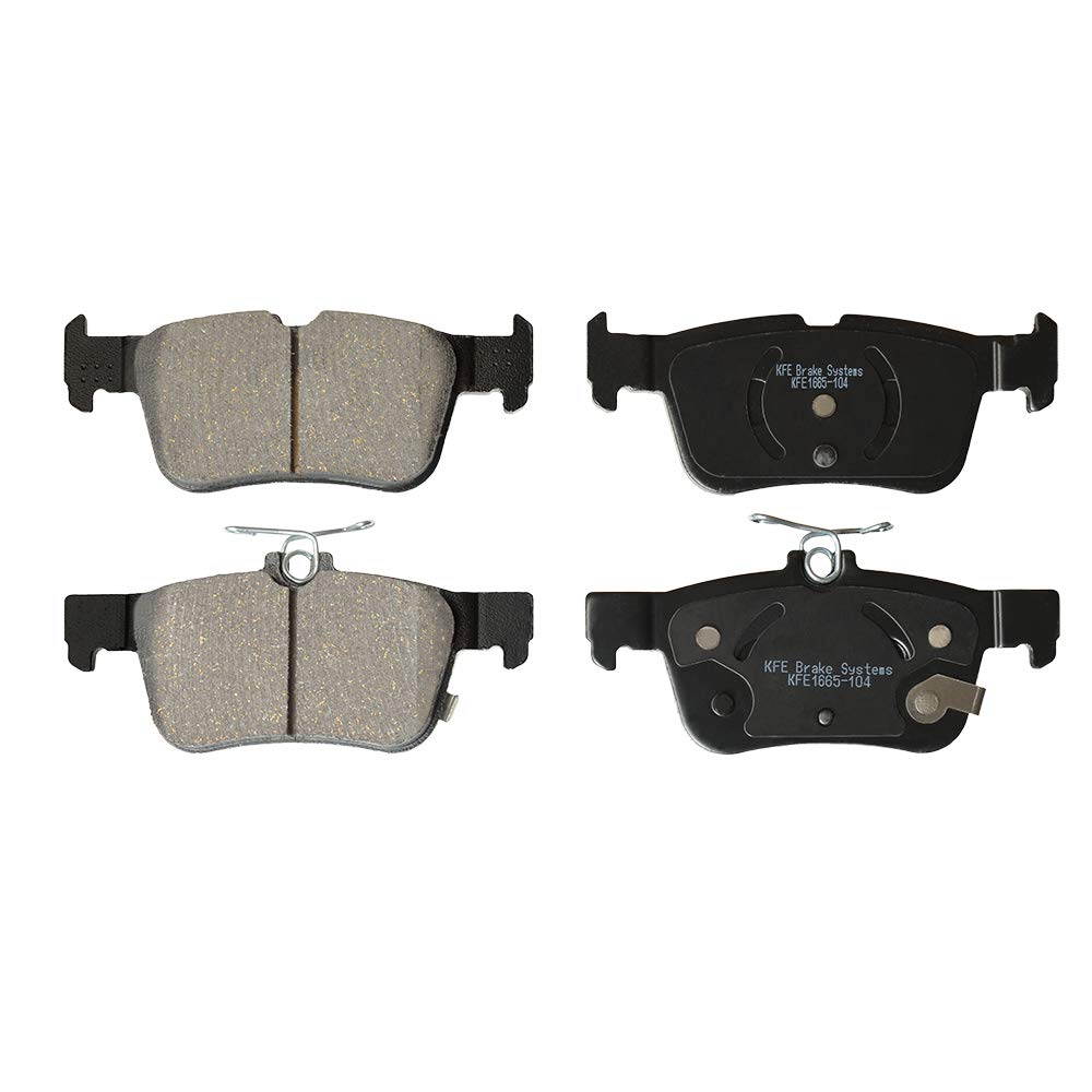KFE KFE1665-104 Ultra Quiet Advanced Premium Ceramic Brake Pad REAR Set Compatible With: Ford Fusion, Escape, Edge; Lincoln Continental, MKC, MKX, MKZ