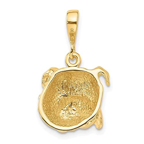 IceCarats 14K Yellow Gold Bulldog Necklace Charm Pendant 26mm x 16mm Only