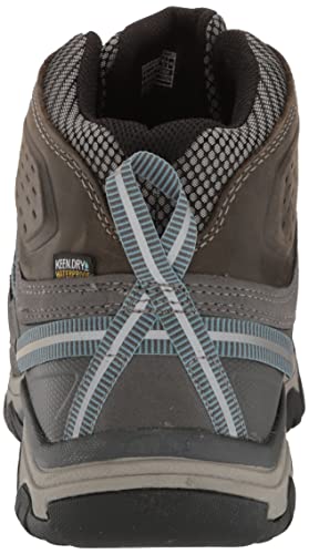 KEEN Women's Targhee 3 Mid Height Waterproof Hiking Boots, Magnet/Atlantic Blue, 9