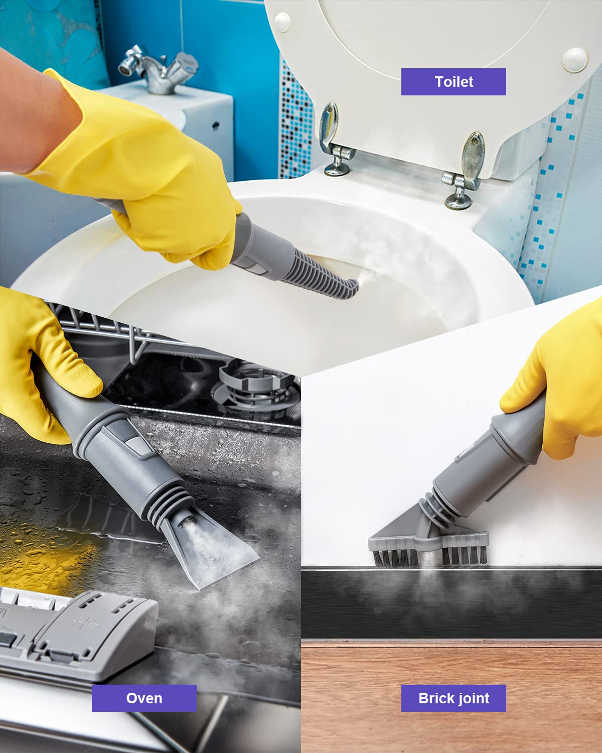 LIGHT 'N' EASY Steam Mop Cleaners 9-in-1 with Detachable Handheld Unit, Floor Steamer for Hardwood/Grout/Tile,Multi-Purpose Handheld Steam Cleaner for Indoor Use(7688ANB-2)