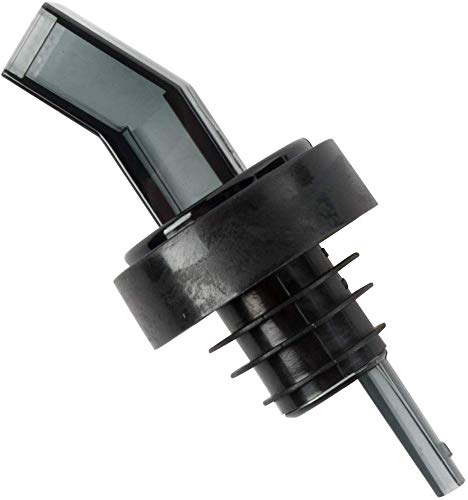 Set of 12 Plastic Screen Liquor Bottle Pourer CLEAR (Black)