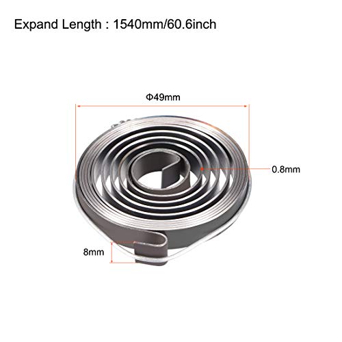uxcell® Drill Press Spring Drill Press Quill Feed Return Coil Spring Assembly Spring Steel Chemical Blackening Finish 1540mm Expand Long 49 x 8 x 0.8mm