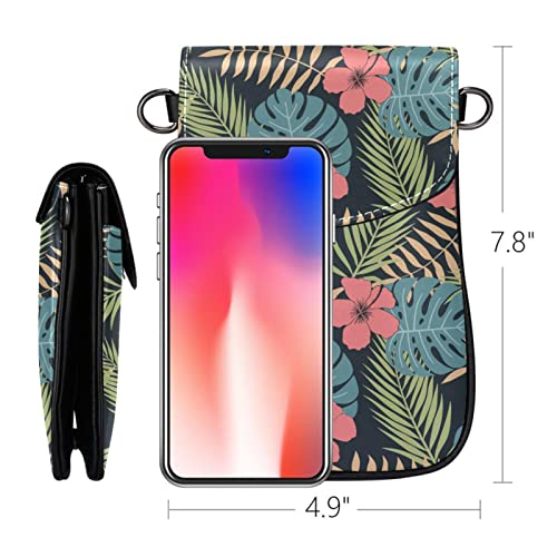 Small Crossbody Bag Flower And Leaf Cell Phone Purse Wallet