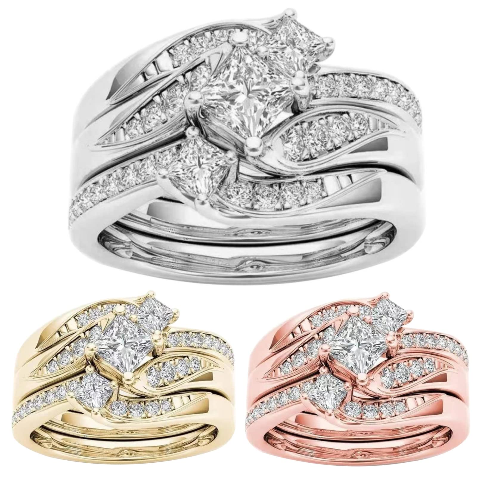 Ring Round Diamond Tw-i_st Ring Wedding Gift Accessory Rings Valenties Day Gift