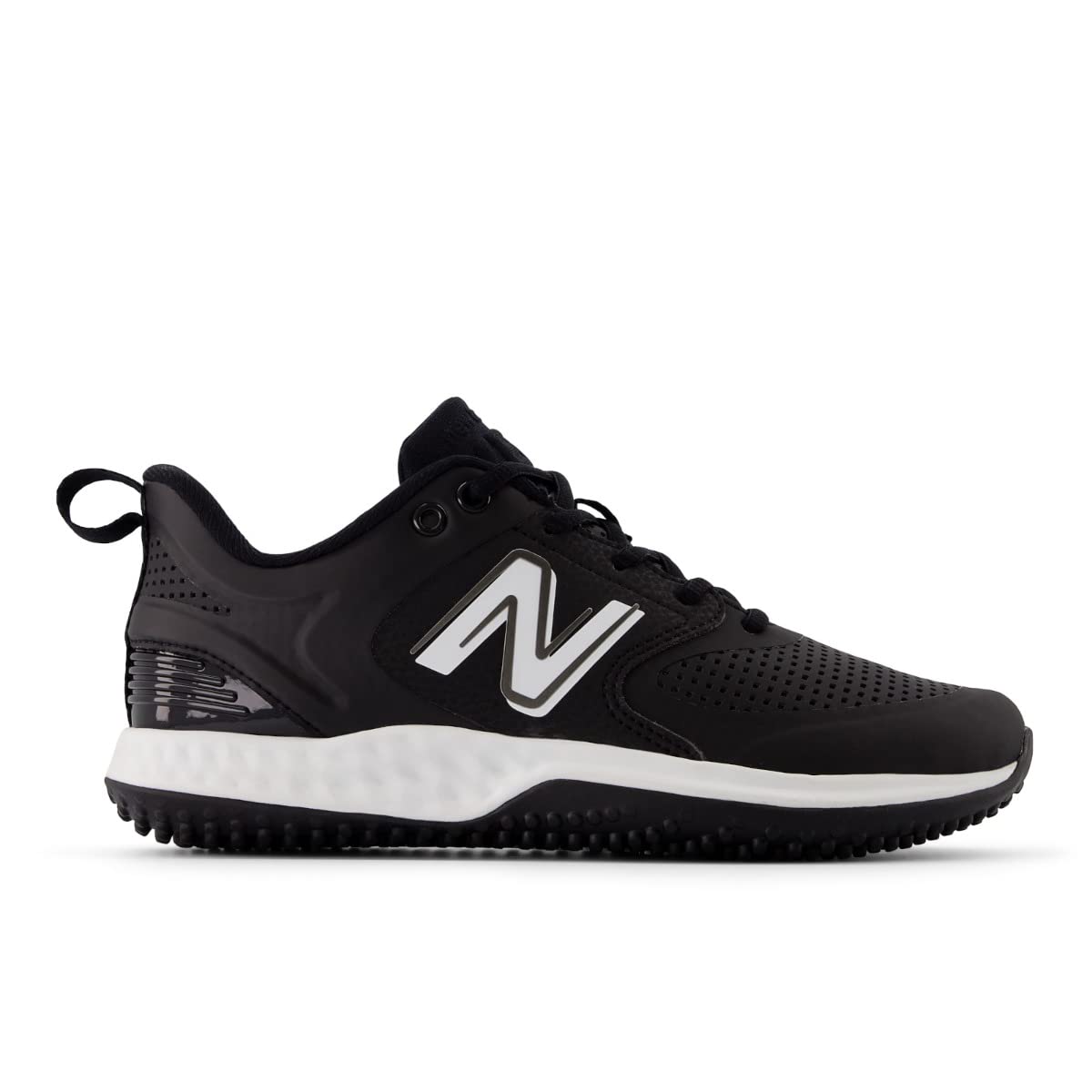 New Balance Women's Fresh Foam Velo V3 Turf-Trainer Softball Shoe, Black/White, 8.5
