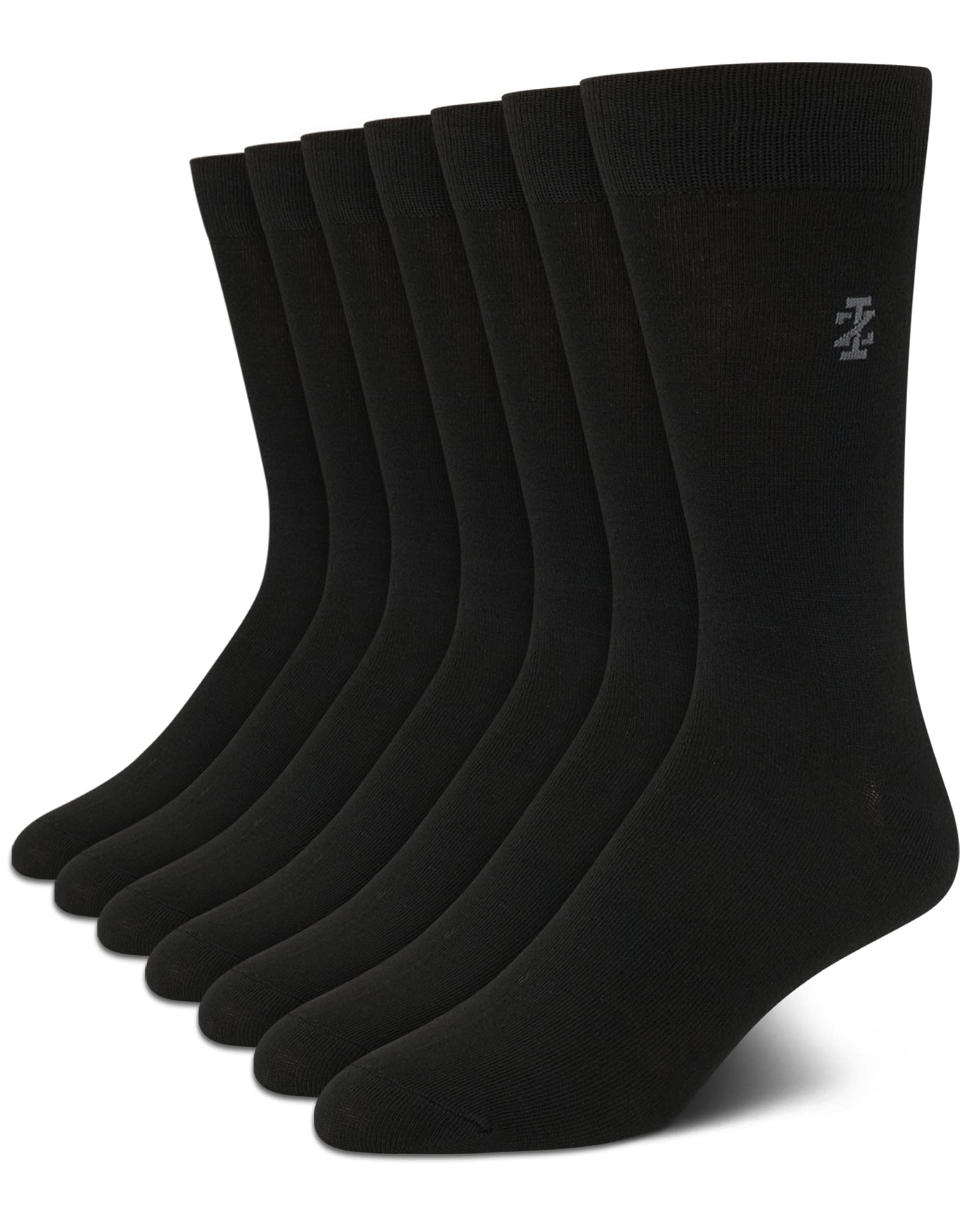 IZOD Men's Dress Socks - Lightweight Mid-Calf Crew Dress Socks (7 Pack), Size 6-12.5, Black