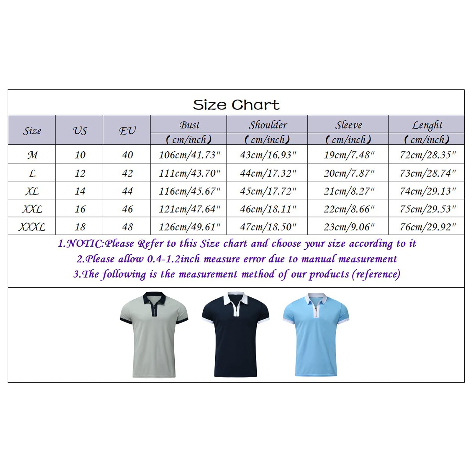 Men's Classic Short Sleeve Polo Shirt Zip Up Casual Summer Slim Fit T-Shirts Striped Graphic Printed Tops Beach Tees Gray