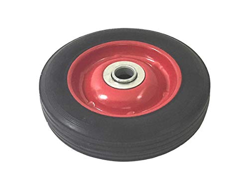 Solid Rubber Flat Free Tire 6" x 1.5" Hand Truck Wheel - 1.25" Offset Hub – 5/8" Axle - 350 lbs Capacity
