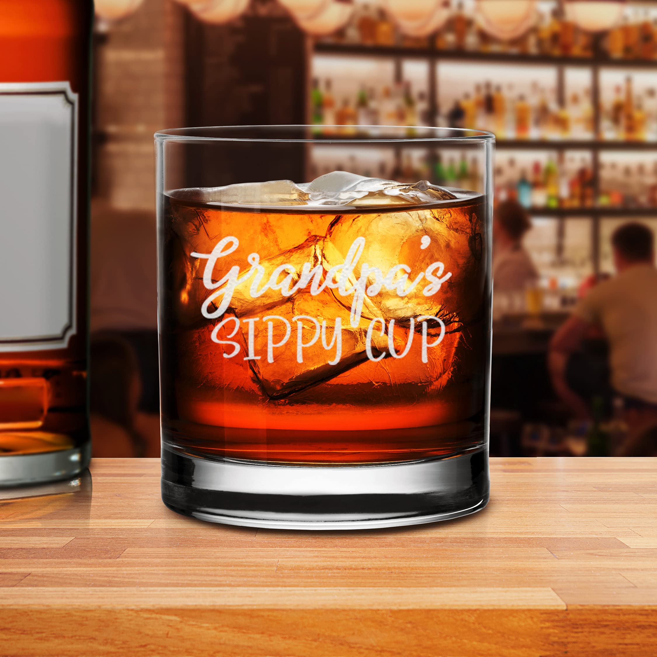 NeeNoNex Grandpa's Sippy Cup Whiskey Glass - Funny Birthday Gift for Papa