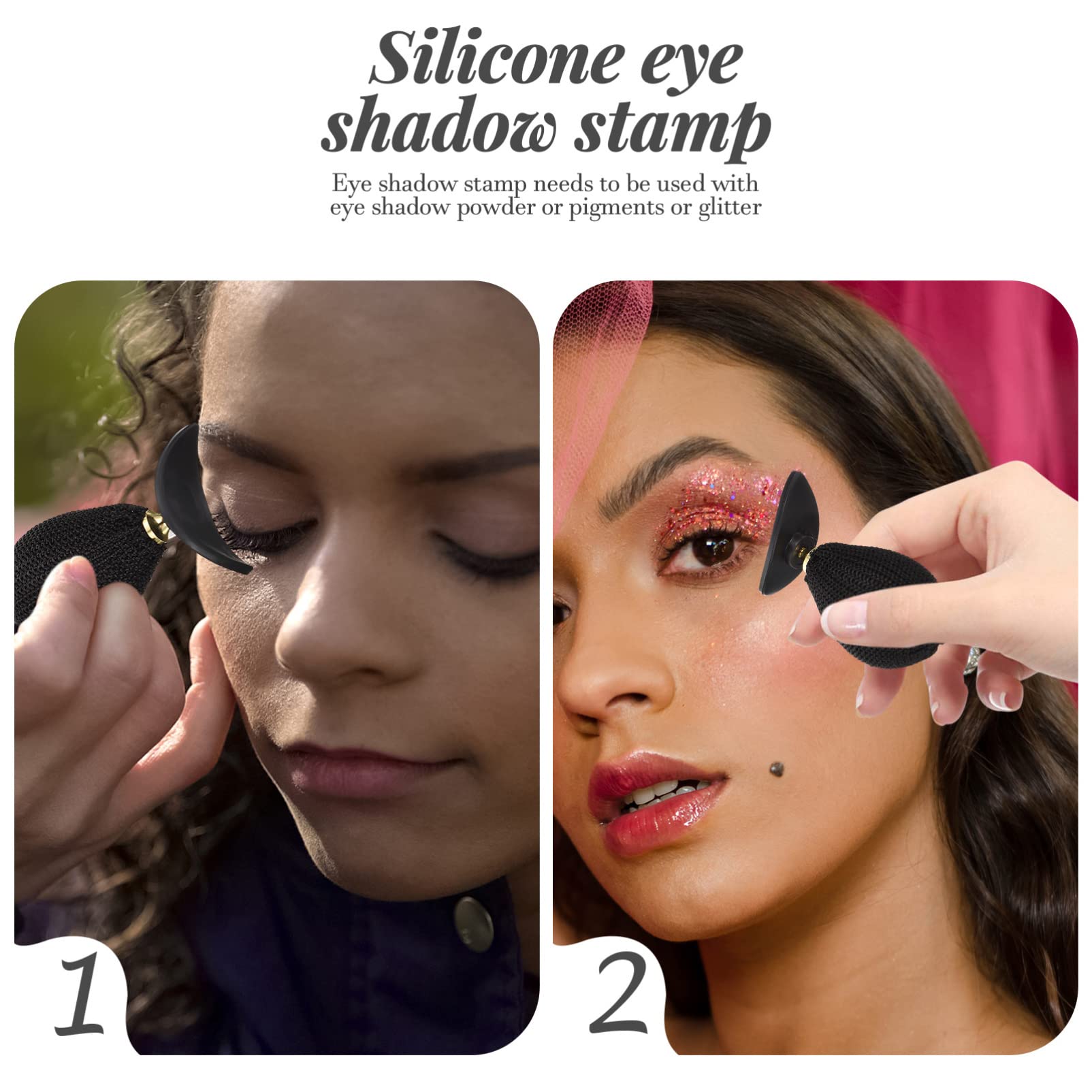 SOLUSTRE Lazy Eyeshadow Stamp Crease Silicone Eyeshadow Crease Eye Shadow Applicator Lazy Eyes Makeup Draw Tool Eyeshadow Stamp Crease Eye Makeup Tool
