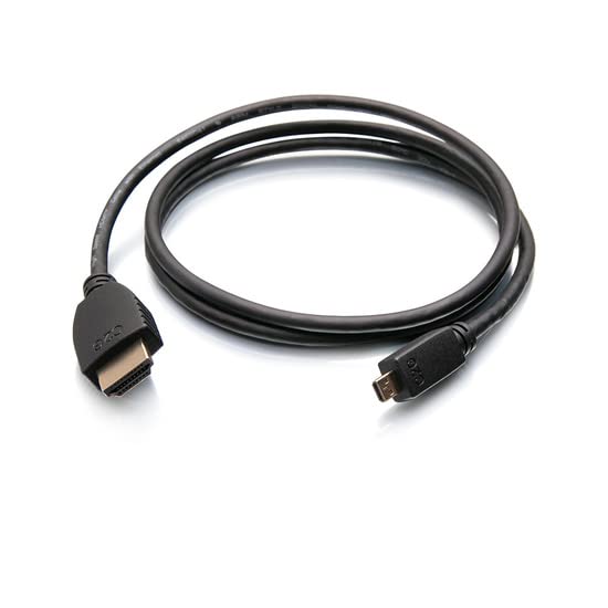 Legrand - C2G Micro HDMI to HDMI Ethernet Cable, 4k High Speed HDMI Cable, Black 60 hz HDMI Cable, HDMI Cable 1.5 ft, 1 Count, C2G 50613