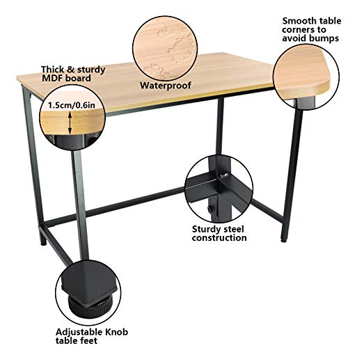 KKTONER Computer Office Desk 39.4" Modern Simple Computer Table Study Writing Desk for Home Office(Natural)