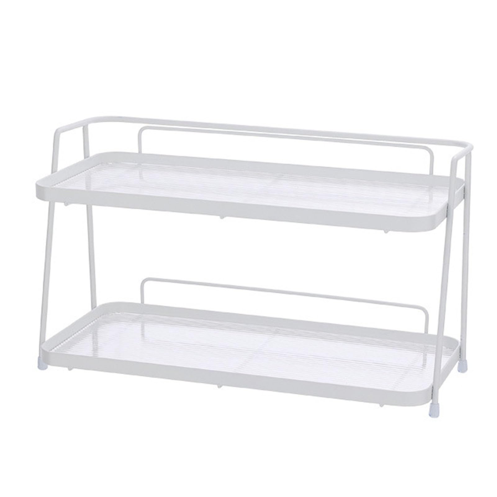 YYEFNMAZ Counter Standing Rack Cosmetic Organizer Holder 2 Tier Shelf Storage Organization Sturdy Bathroom Organizer Space Saver (White)