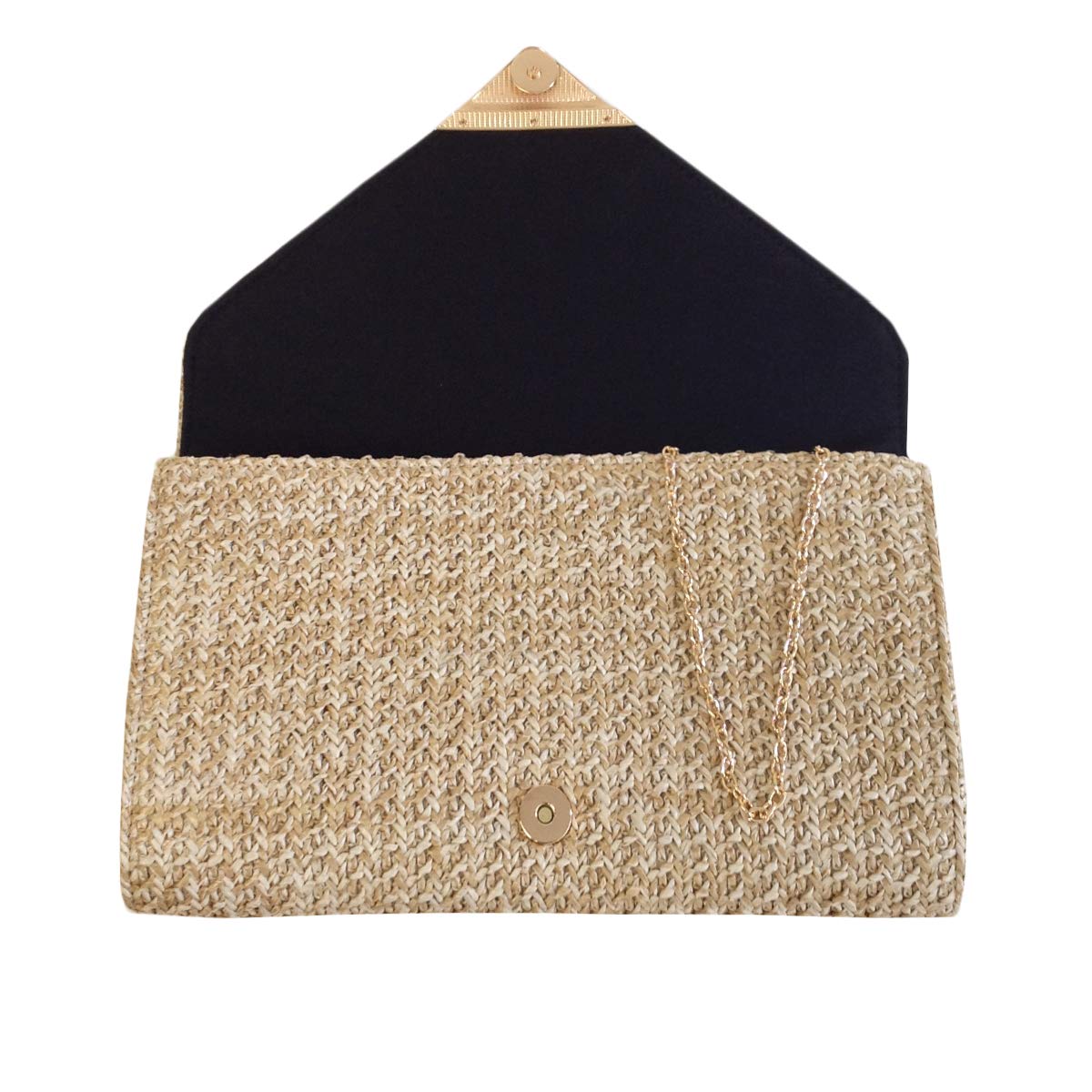 JNB Natural Straw Clutch, Natrual