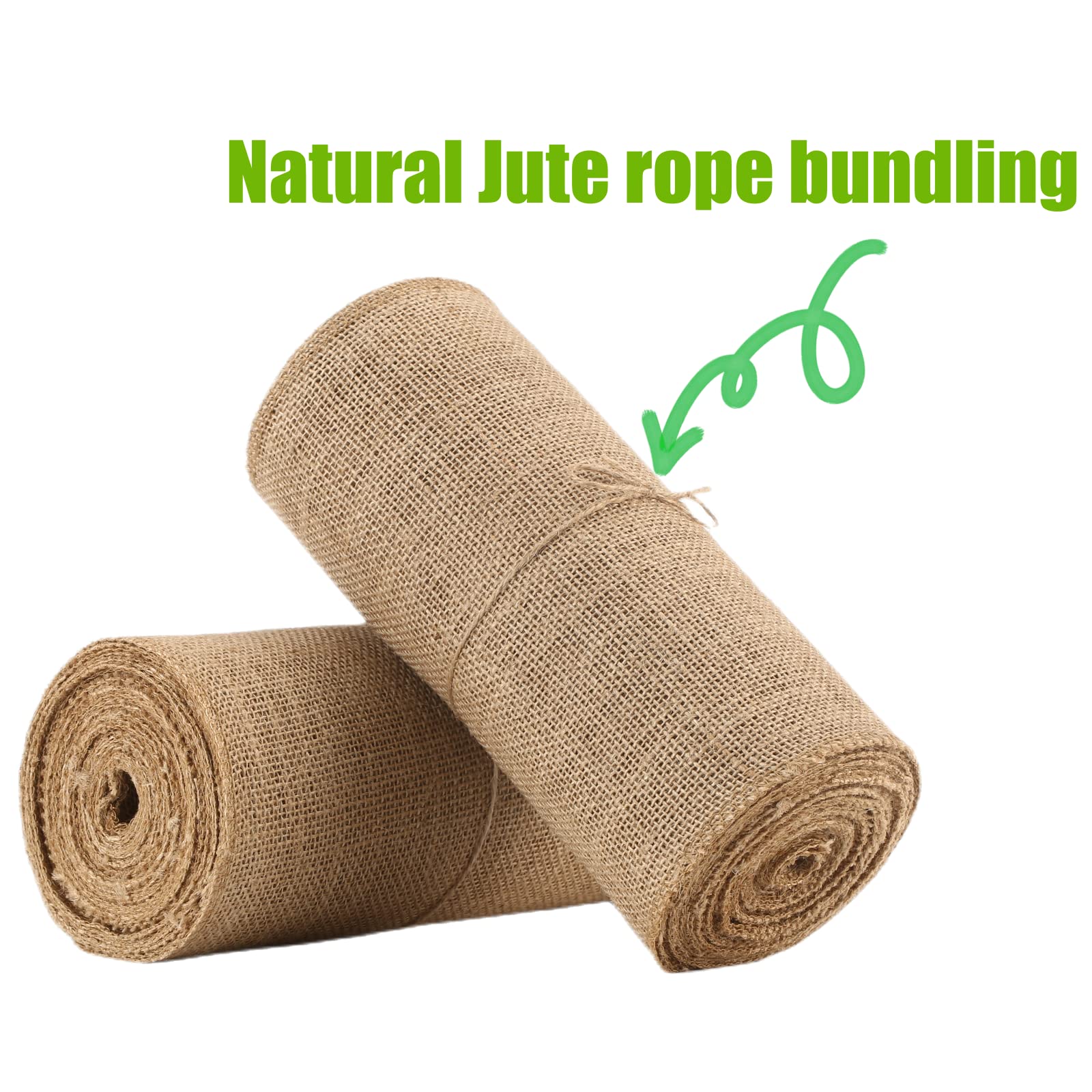 KENNUOCAT Burlap Table Runners-Natural Rustic Decor for Weddings,Parties,and Events-Durable&Versatile-12x108 inches (2 Pack)