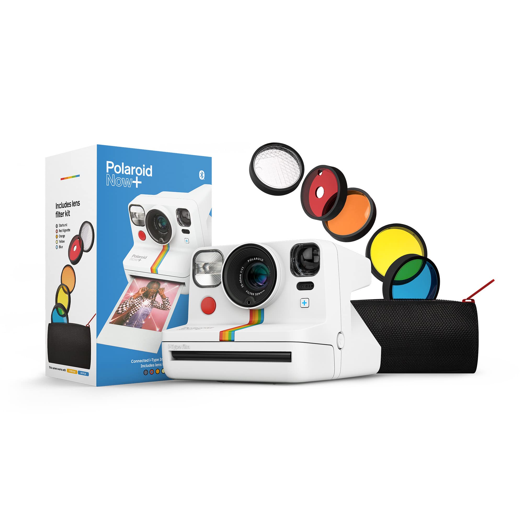 Polaroid NOW+ Instant Film Camera Camera (White) with B&W Film and Film Kit Bundle (3 Items)