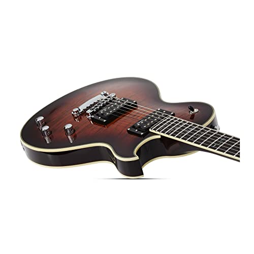 Schecter Solo-II Supreme 6-String Electric Guitar (Cats Eye Black Burst) Bundle with Tripod Guitar Stand and Combo Tuner/Metronome