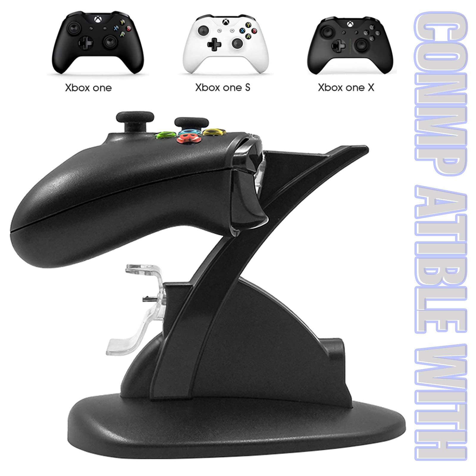 LYCEBELL Dual Charging Controller Station for Xbox One Compatible with Xbox One, Xbox Ones Controller High-Speed Charging Dock Stand for 2 Controllers
