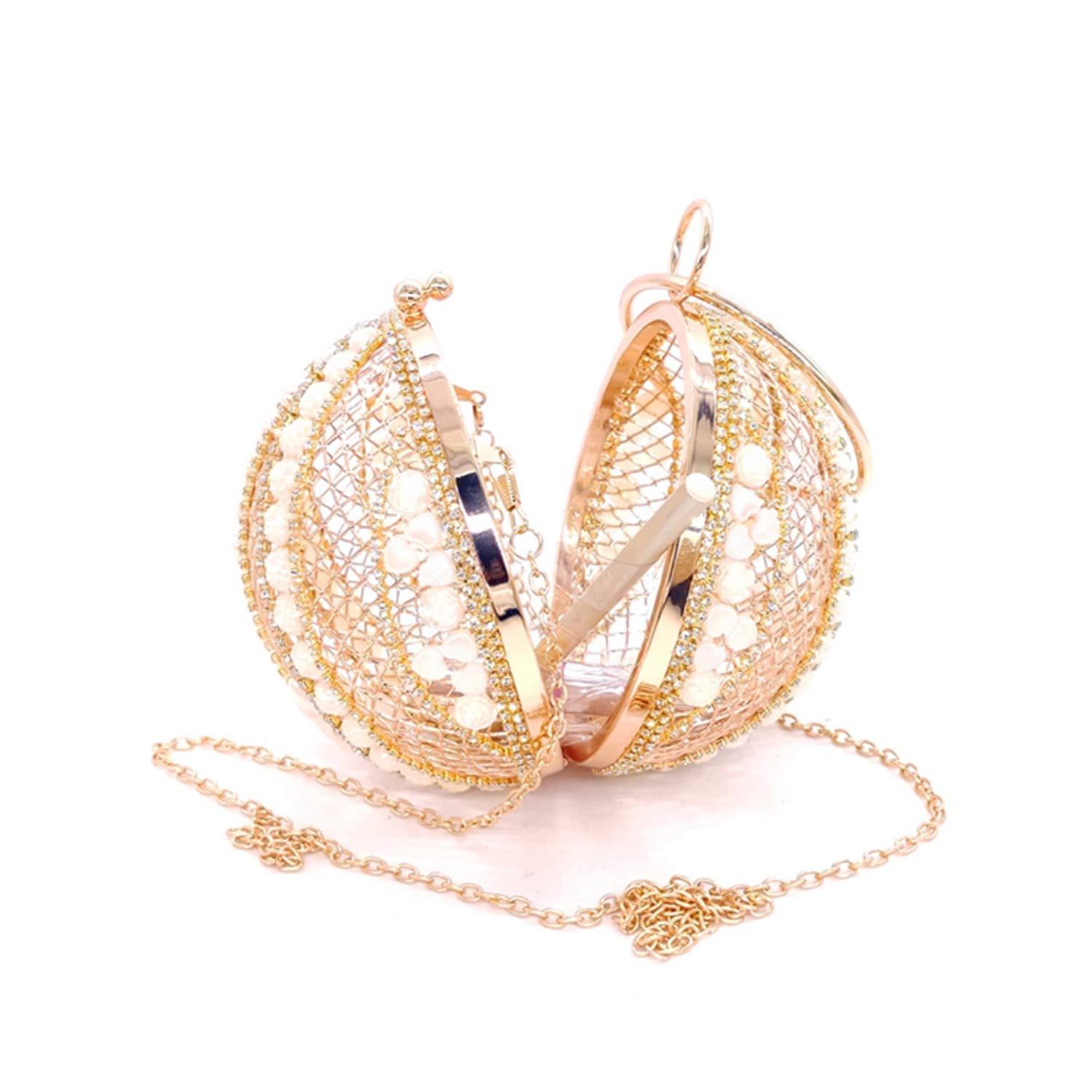 Lanpet Women Round Ball Crystal Evening Clutch Purse Tassel Wedding Party Handbags