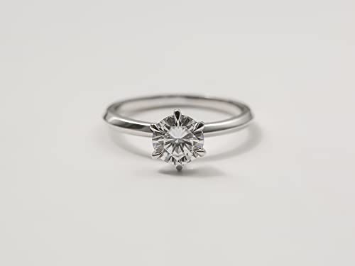 Kobelli Classic Solitaire Round Brilliant Moissanite Engagement Ring 1 Carat 14k White Gold (GH, VS), 8