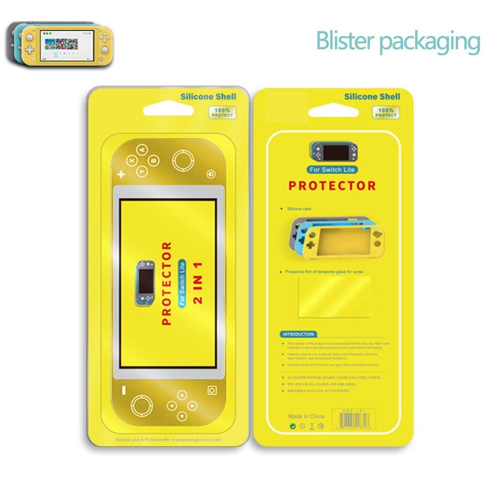 KenSera Case for Nintendo Switch Lite, Switch Lite Skin Accessories Kit Protective Light Slim Silicone Case Cover Shell Protector with Switch Lite Screen Protector (Yellow)