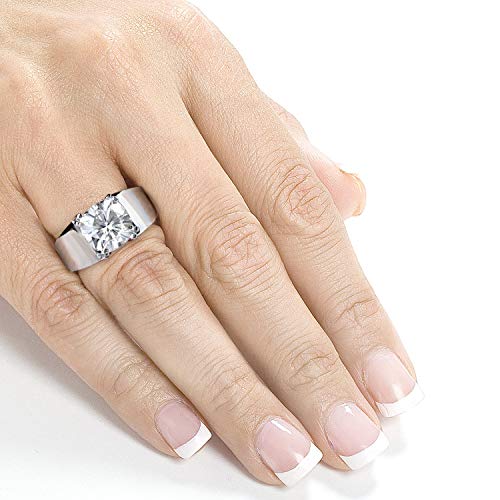 Kobelli Cushion-cut Moissanite Solitaire Engagement Ring 2 4/5 CTW 14k White Gold, Size 9, White Gold