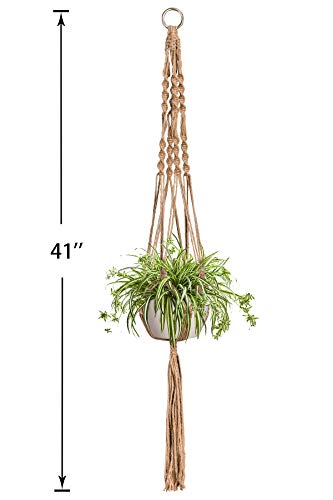 TIMEYARD Macrame Plant Hangers Set of 3 - Handmade Indoor Outdoor Hanging Planter Plant Holder - Modern Boho Home Decor
