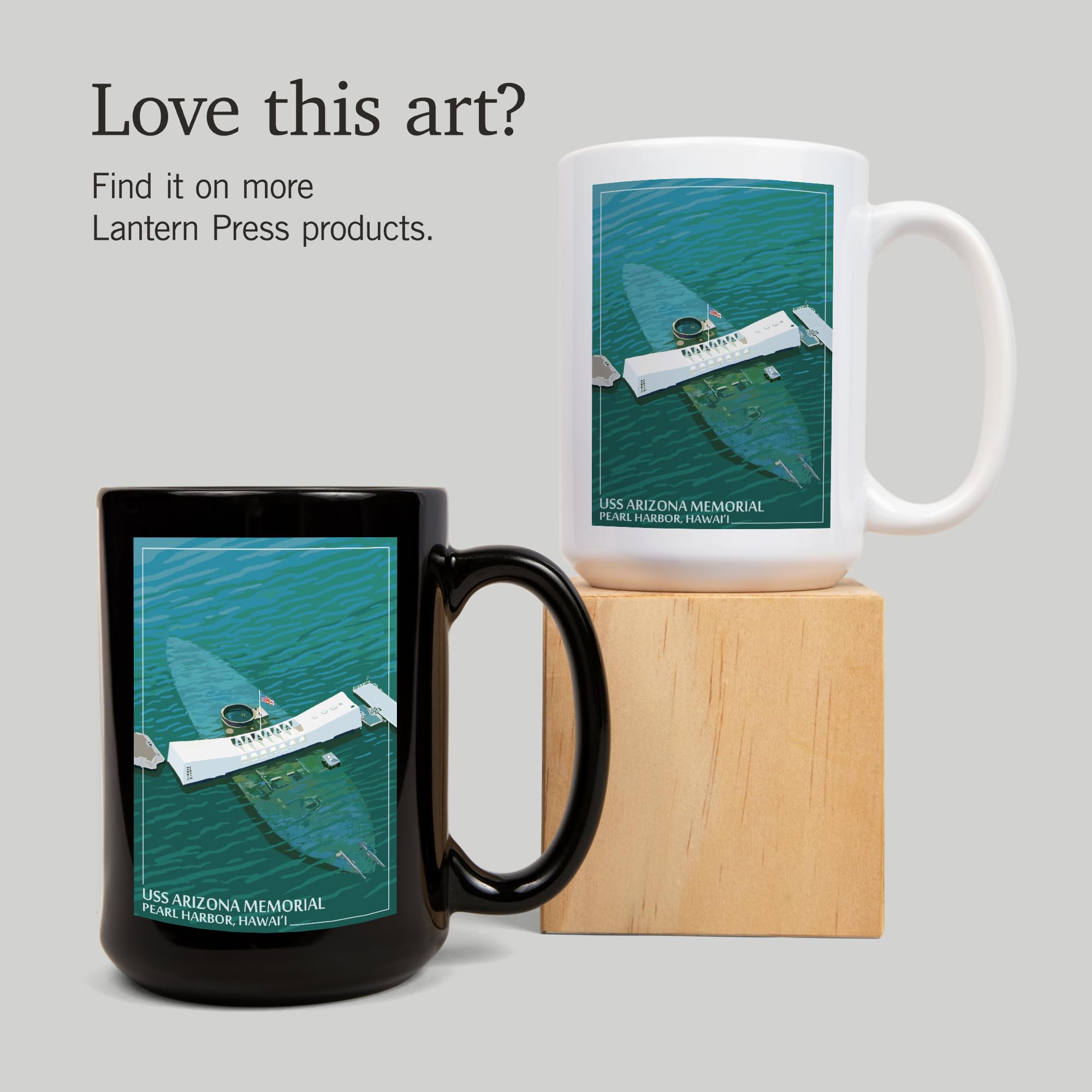 Lantern Press Pearl Harbor, Hawaii, USS Arizona Memorial (15oz White Ceramic Coffee and Tea Mug, Dishwasher and Microwave Safe)
