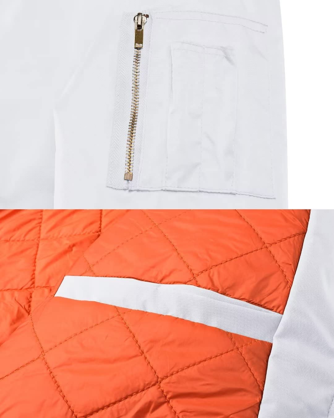 KEFITEVD Bomber Jackets for Men with Zipper Pockets Winter Fall Jackets Outdoor Casual Parka Jacket Puffer Jacket Windproof Sportswear Jackets