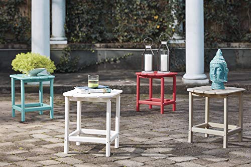 Signature Design by Ashley Sundown Treasure Outdoor Patio HDPE Weather Resistant End Table, Brown