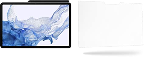 SETPOT Samsung Galaxy Tab S8 Android Tablet Protective Bundle Tempered Glass HD Screen Protector | 11” LCD, Qualcomm Snapdragon, Ultra Wide Camera, DeX, S Pen, Wi-Fi 6E (128 GB, Silver)
