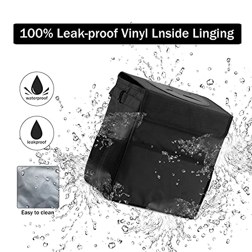 JUSTTOP Waterproof Car Trash Can with Lid and Storage Pockets, 100% Leak-Proof Car Organizer, Multipurpose Trash Can for Car(12L)