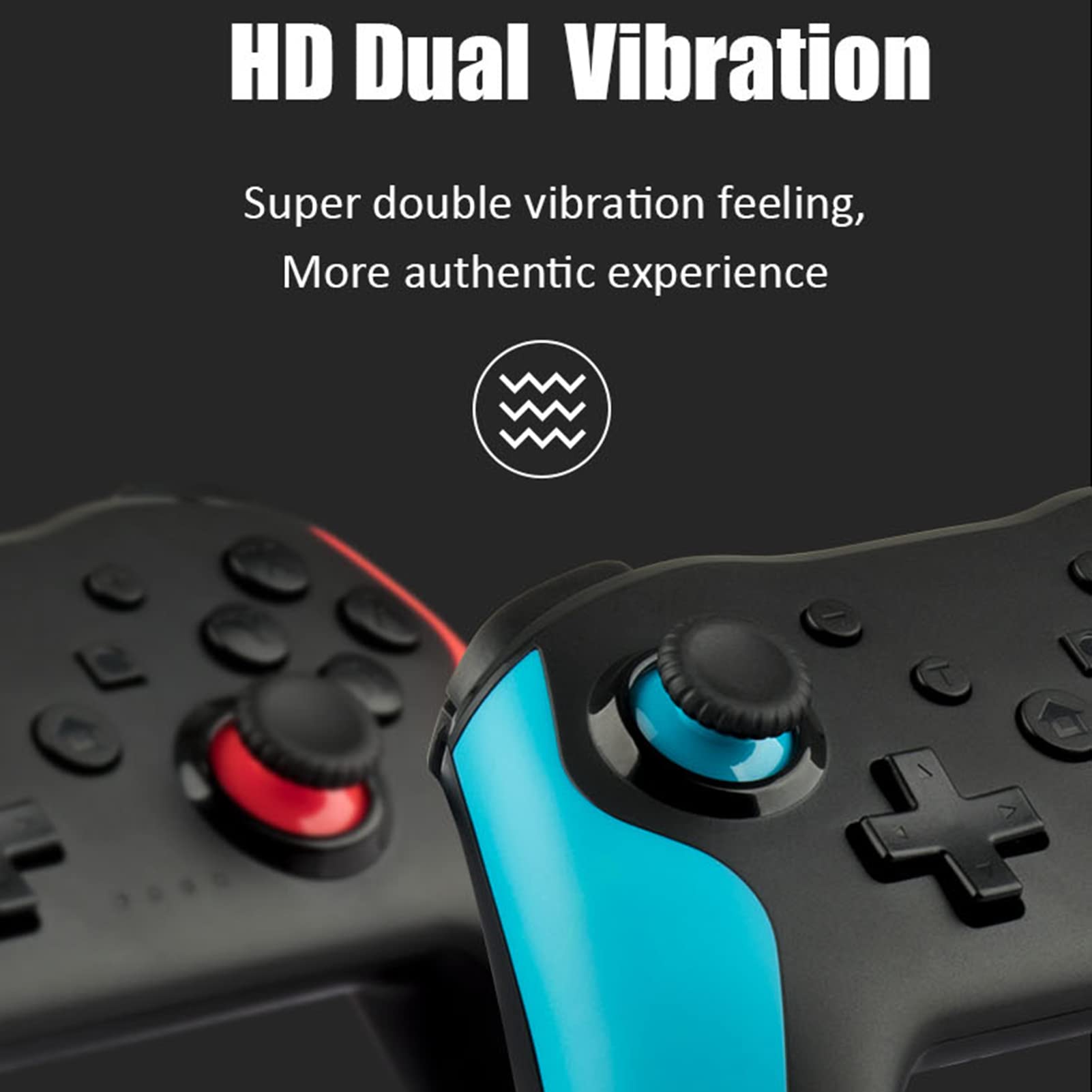 NETNEW Wireless Switch Pro Controller Remote Gamepad Turbo Vibration Joystick Compatible with Nintendo Switch, Switch Lite, Switch OLED with Wakeup Screenshot Amibo Ergonomic Non-Slip