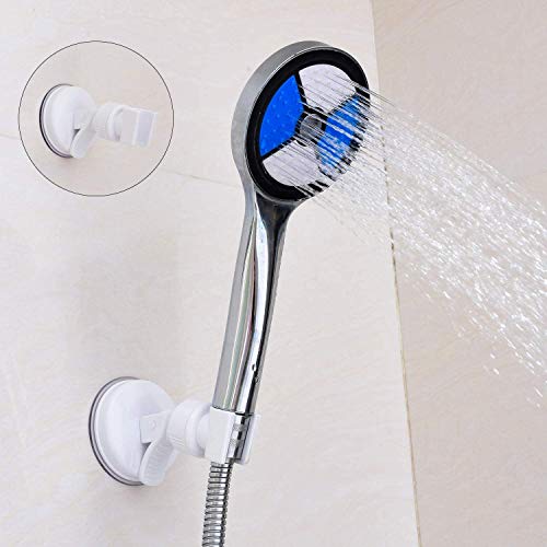 Suction Cup Shower Head Holder Handheld Shower head Bracket Adjustable Height Shower Holder, Removable Handheld Wand holder Wall Mounted Suction Bracket