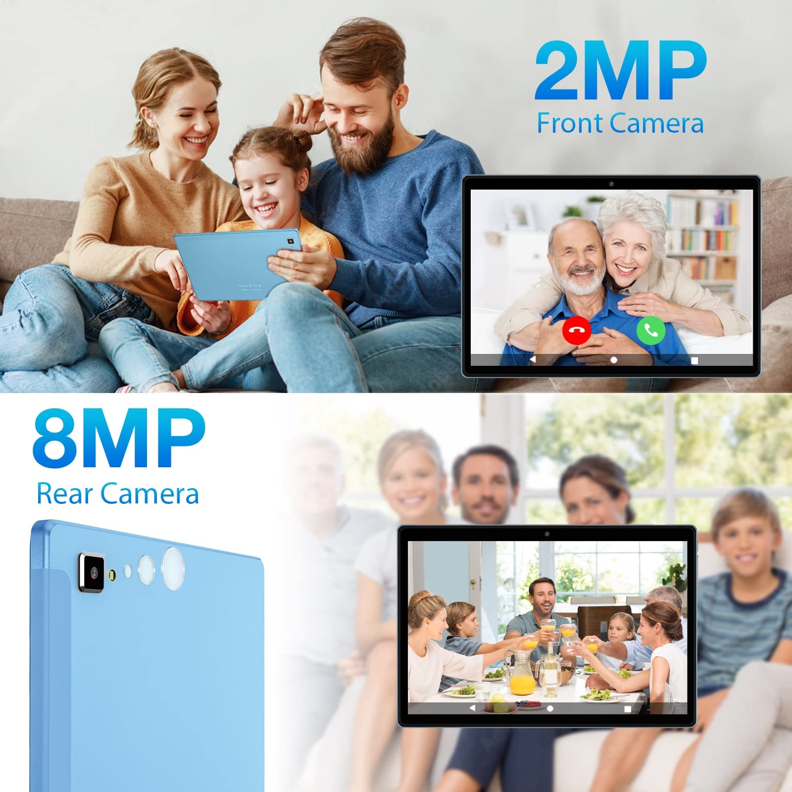 SIMPLORI Android 11 Tablet 10 Inch | Quad Core | 4GB RAM 64GB ROM (128GB Expandable) | 2+8MP Camera | 6000 mAh Battery | with Case