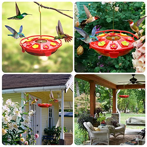 Rihogar Hummingbird Feeders for Outdoors Hanging, 2 Pack Hummingbird Feeder, Hummingbird Feeders for Outside, 8 Feeding Ports, Leak-Proof, Easy to Clean & Fill (14OZ)